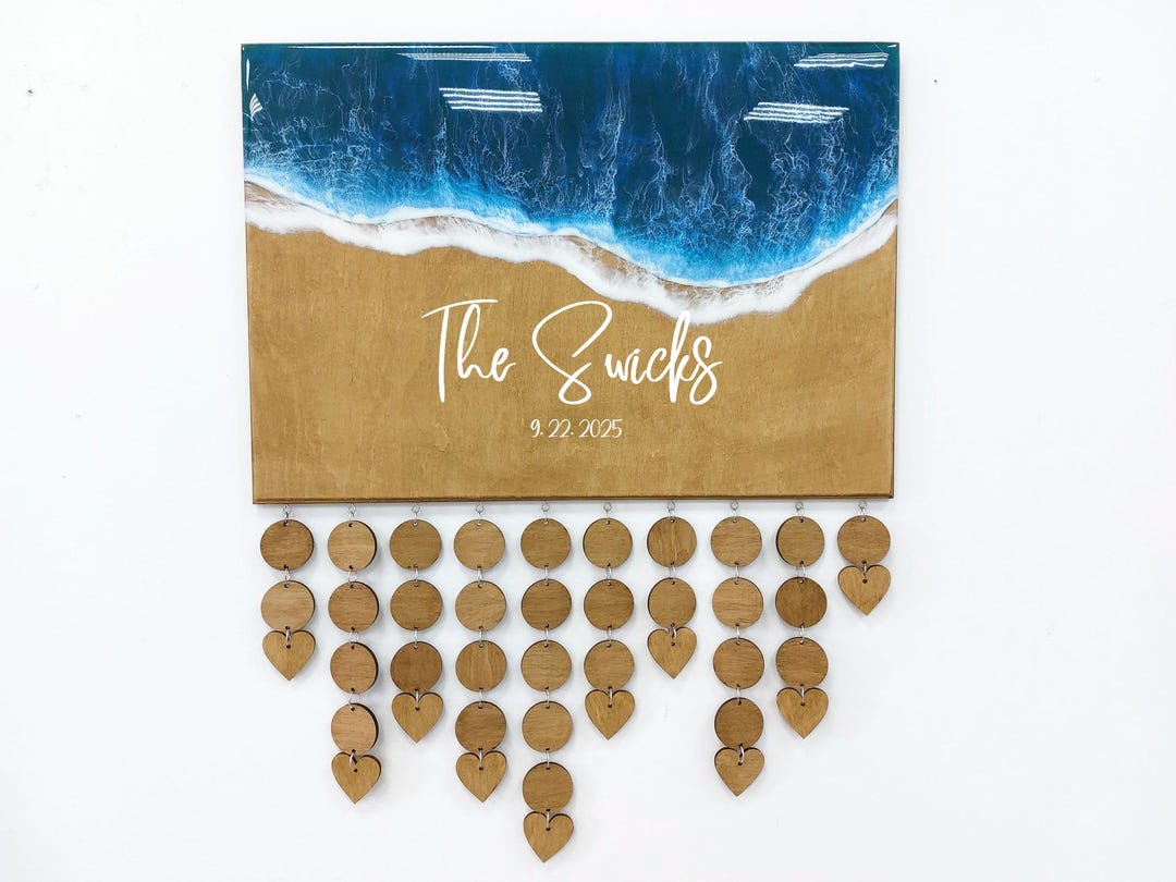 Wedding Guest Book for Coastal Wedding Personalized Wooden Guest Book ...