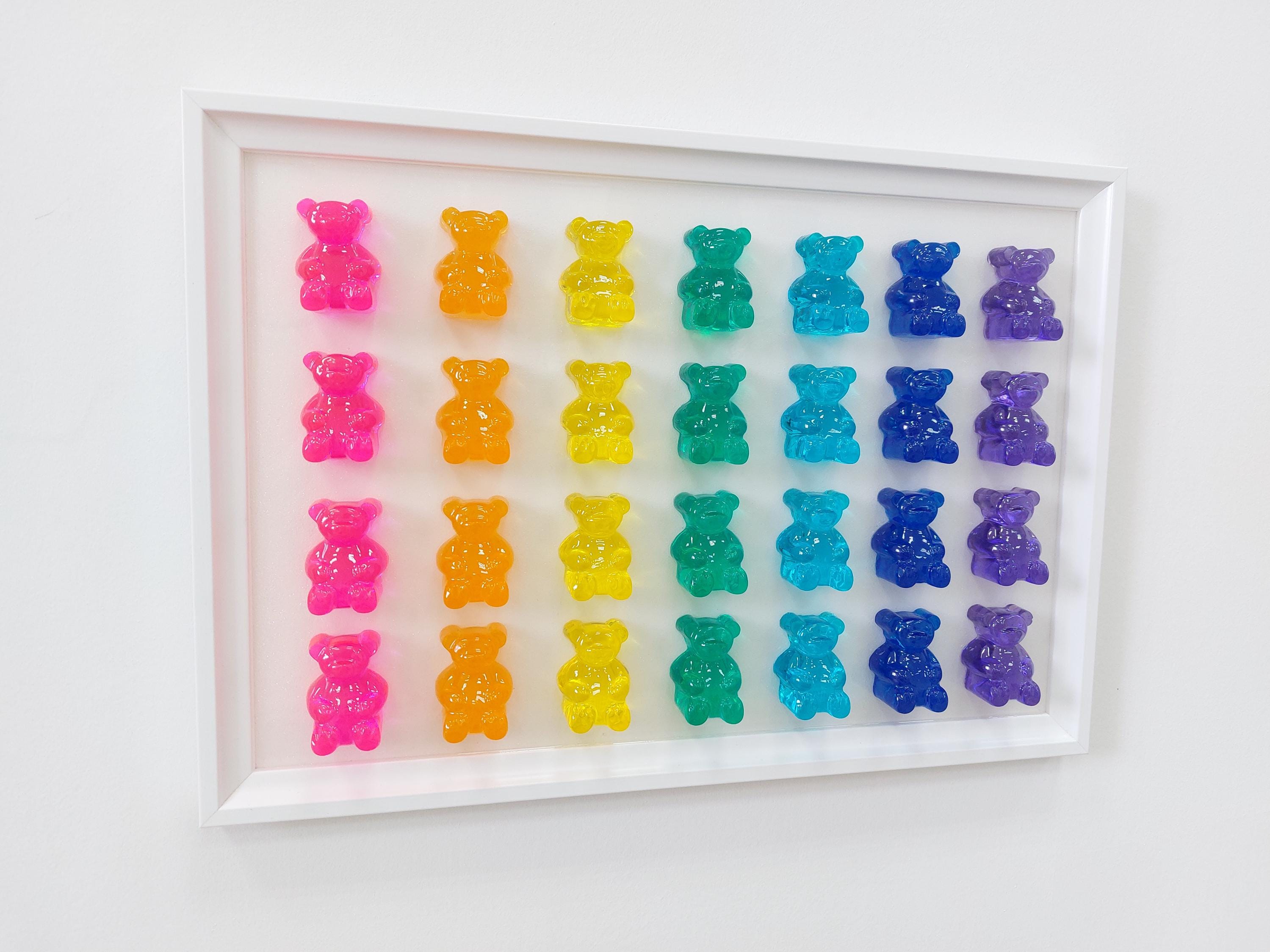 Bright Rainbow Gummy Bear Pop Art 3D Resin Sculpture Wall Hanging Wall ...