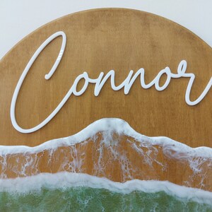 Baby Boy Crib Sign 3D Baby Name Sign Name Sign Round Ocean Themed ...