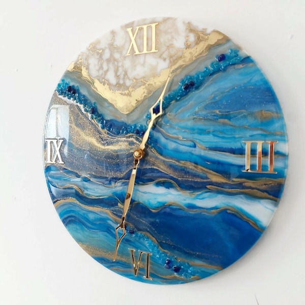 Blue Wall Clock - Etsy Australia
