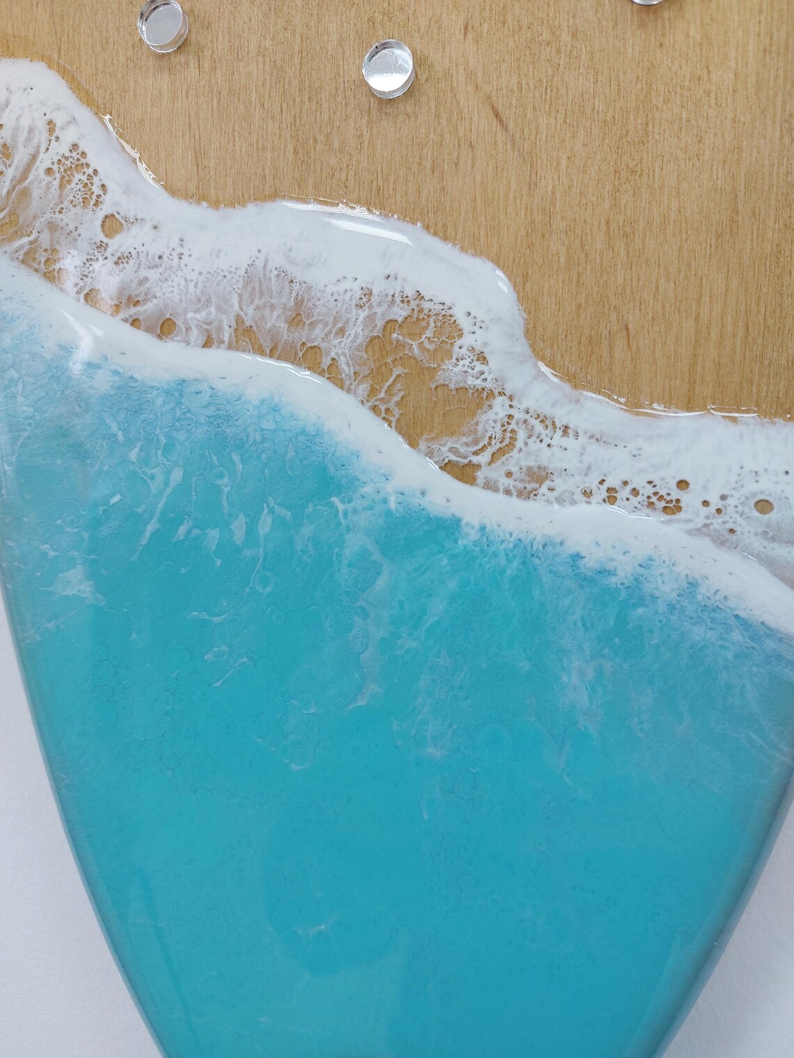 Aqua Surfboard Clock With Tropical Ocean Waves Beachy Room Decor ...
