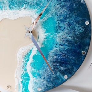 Resin Ocean Wall Clock Resin Art Beach and Sea Unique Wall Decor for ...