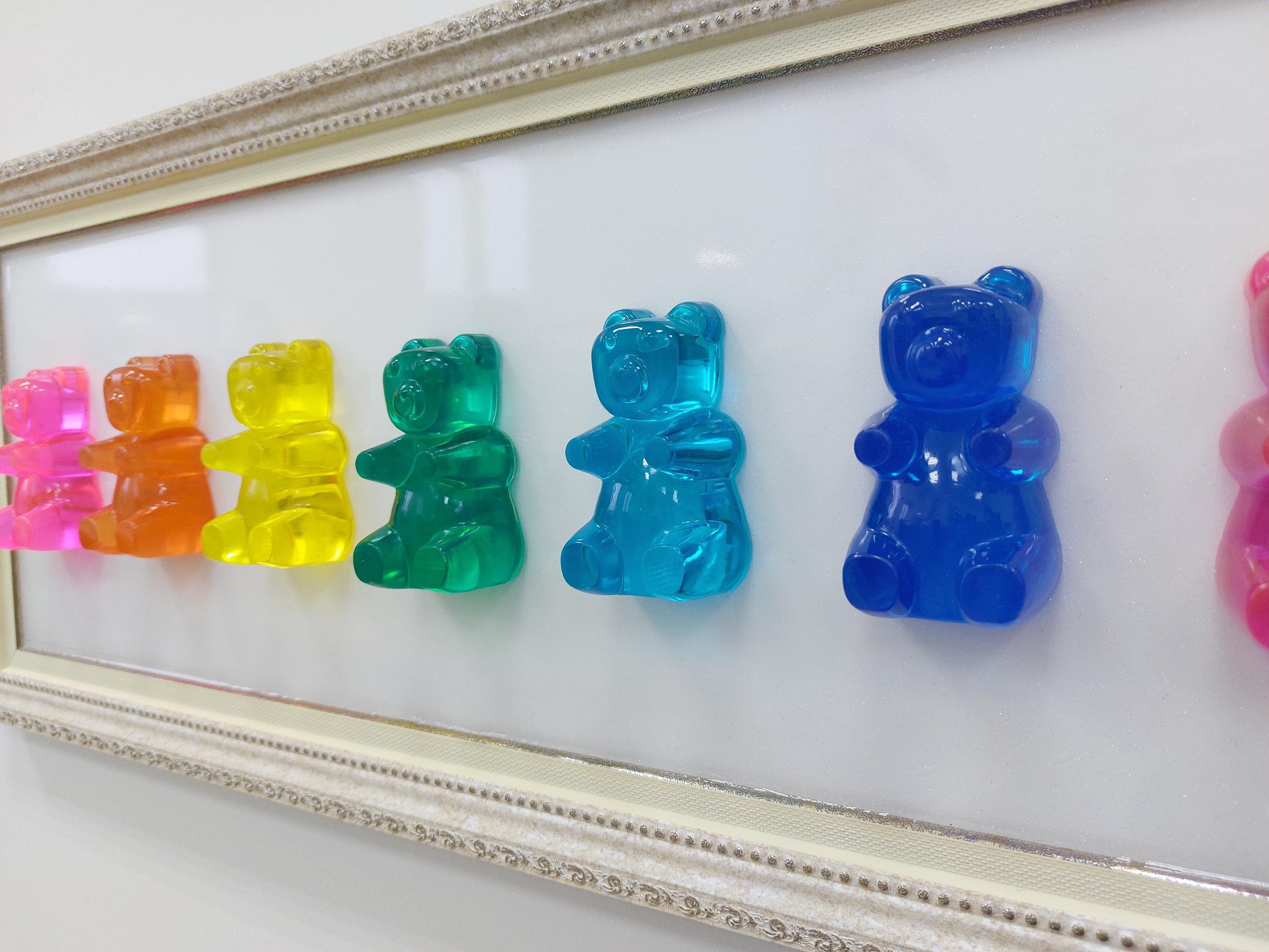 Pop Art 3D Rainbow Gummy Bear Multicolored Resin Sculpture Wall Art ...