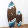 Aqua Surfboard Clock With Tropical Ocean Waves Beachy Room Decor ...