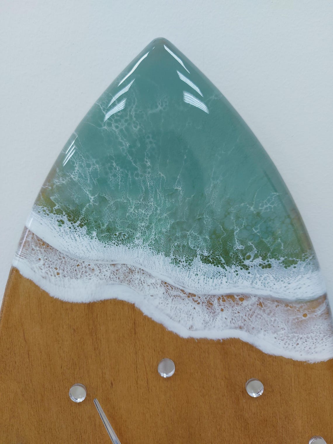 Surfboard Clock With Ocean Waves Beachy Room Decor Surfboard Wall Art ...