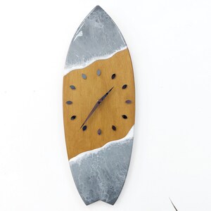 Surfboard Clock With Ocean Waves Beachy Room Decor Surfboard Wall Art ...