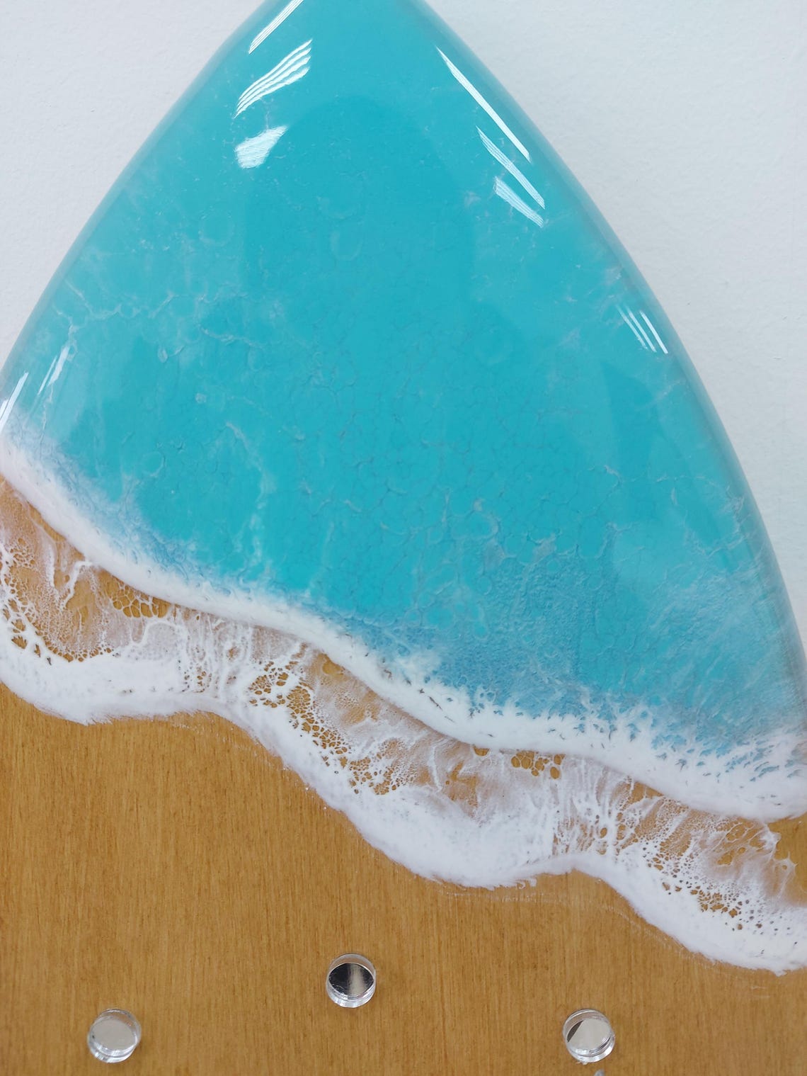 Aqua Surfboard Clock With Tropical Ocean Waves Beachy Room Decor ...