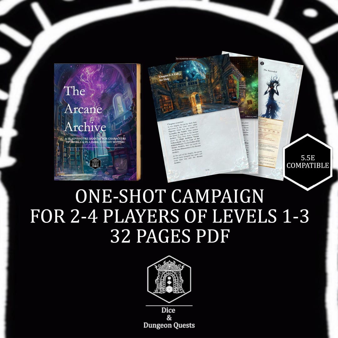 RPG One-shot Adventure: the Arcane Archive - Whimsical One-shot ...