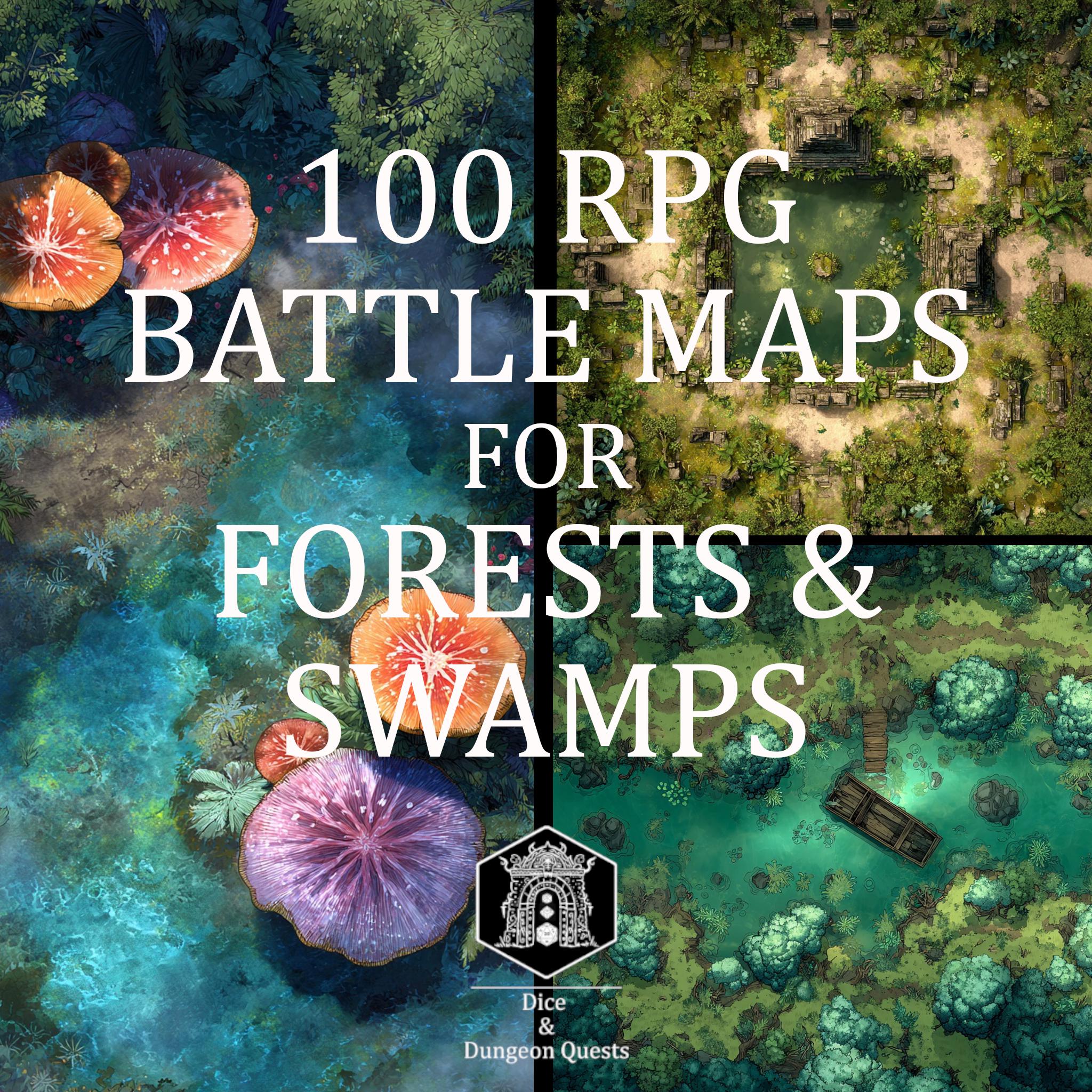 Battle Map Art - 100 Digital Maps for Forests and Swamps, for VTT RPG ...