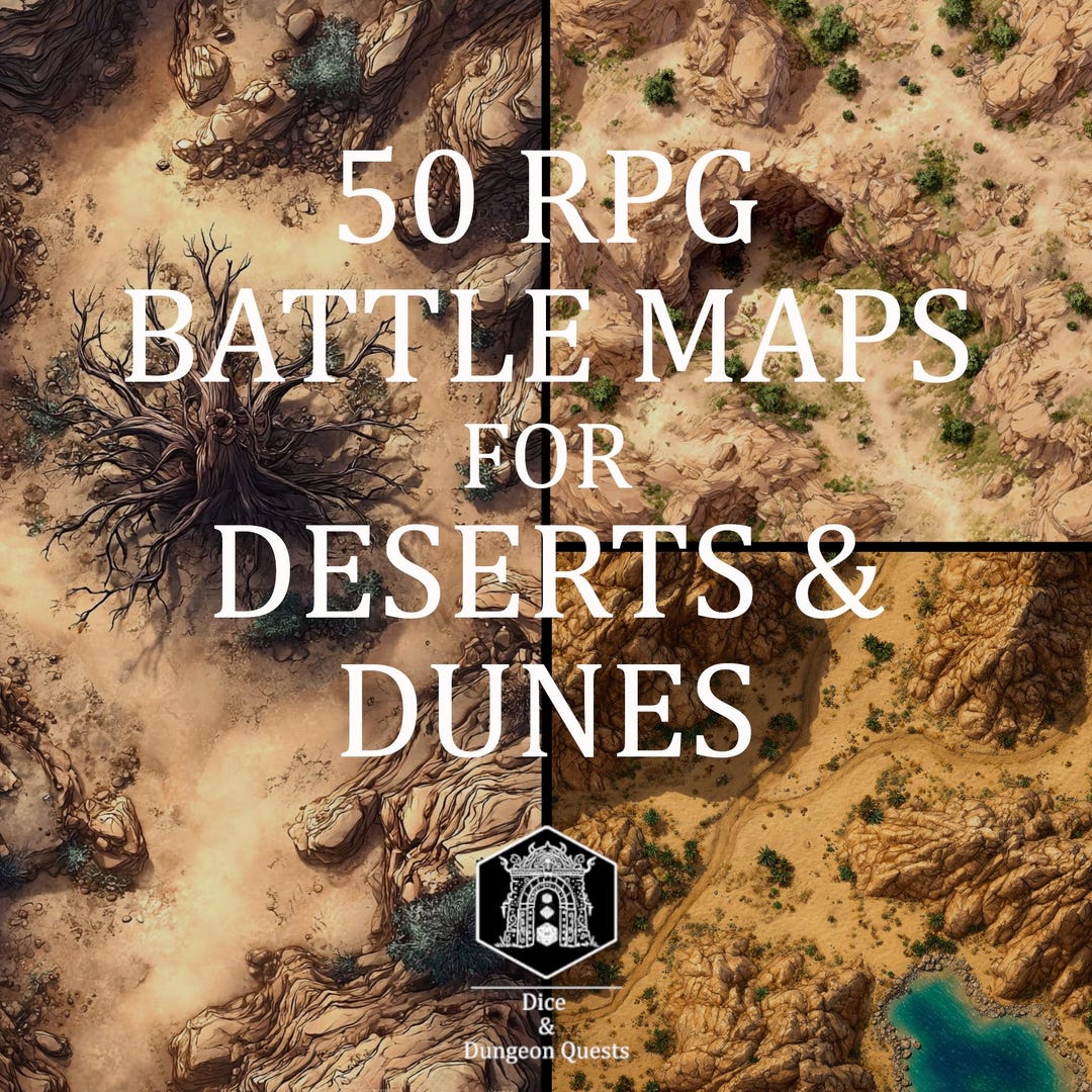 Battle Map Art - 50 Digital Maps for Deserts and Dunes, for VTT RPG ...