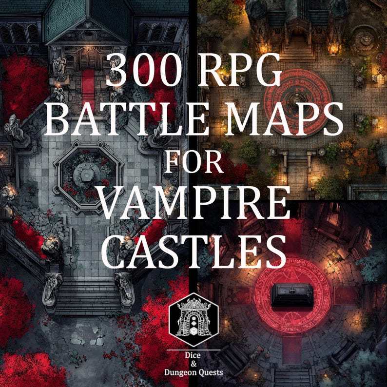 Battle Map Art - 300 Digital Maps for Vampire Castles, for VTT RPG ...