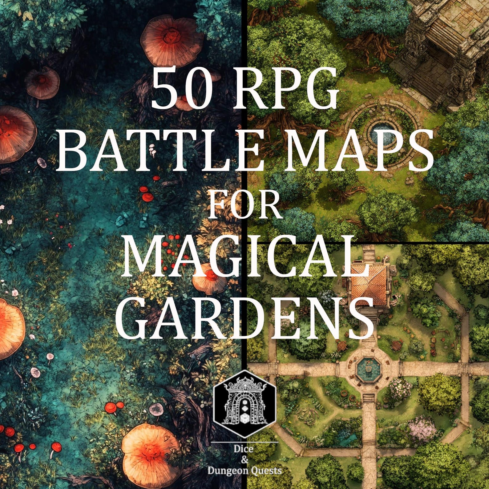 Battle Map Art - Digital Maps (16:9) for Magical Gardens, for VTT RPG ...