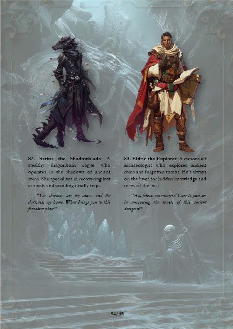 100 RPG Npcs: Amazing Collection of Npcs Including Character Art ...