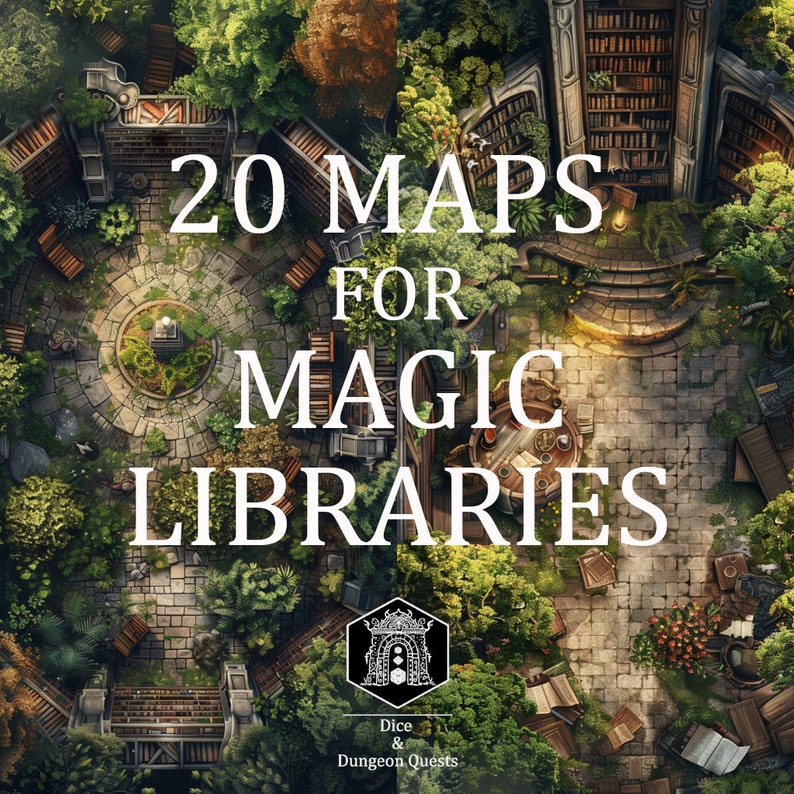 5E Battle Map Collection 16:9 for Magic Libraries, for D&D dungeons and ...