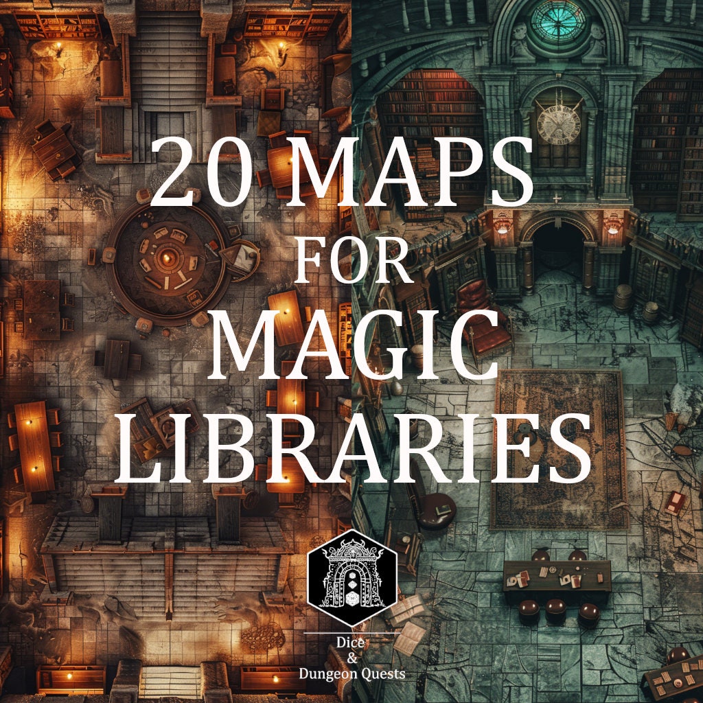 5E Battle Map Collection 16:9 for Magic Libraries, for D&D dungeons and ...