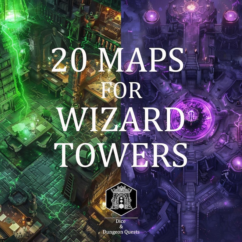 Battle Map Collection (16:9) for Wizard Towers, for D&D (dungeons and Dragons) or Pathfinder ...