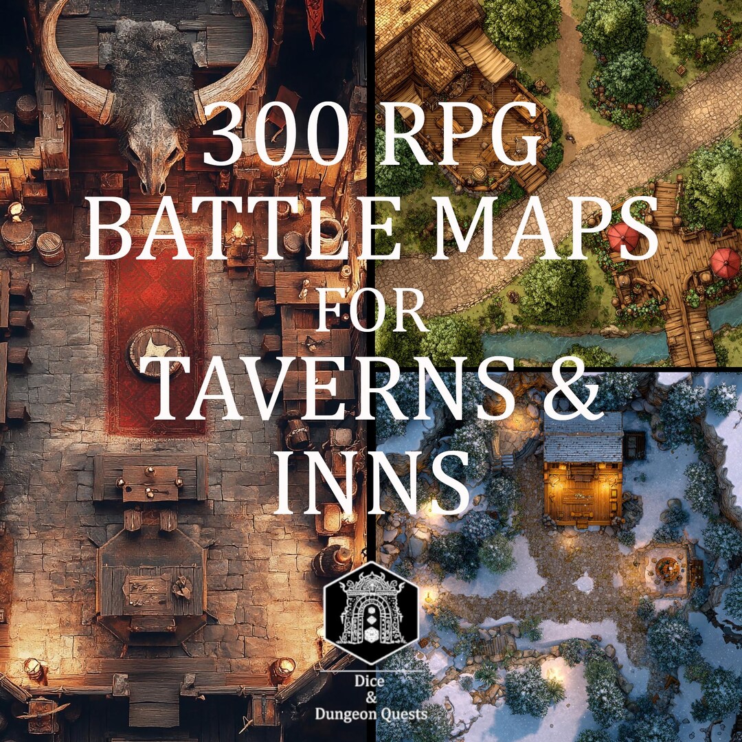 Battle Map Art - 300 Digital Maps for Taverns and Inns, for VTT RPG ...