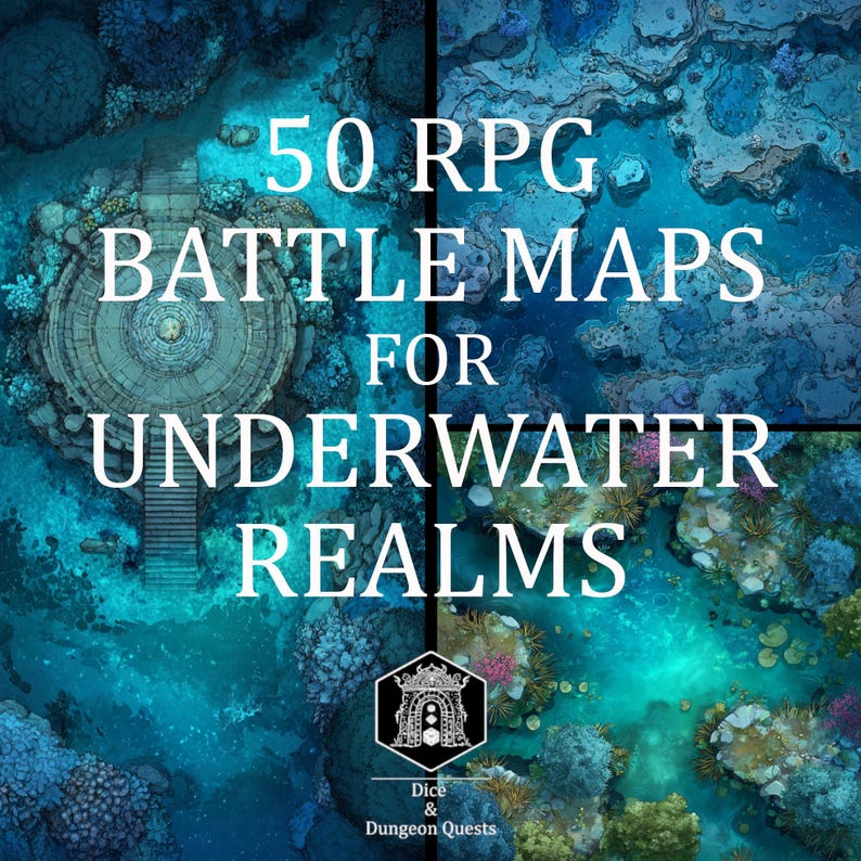 Battle Map Art - 50 Digital Maps for Underwater Realms, for VTT RPG ...