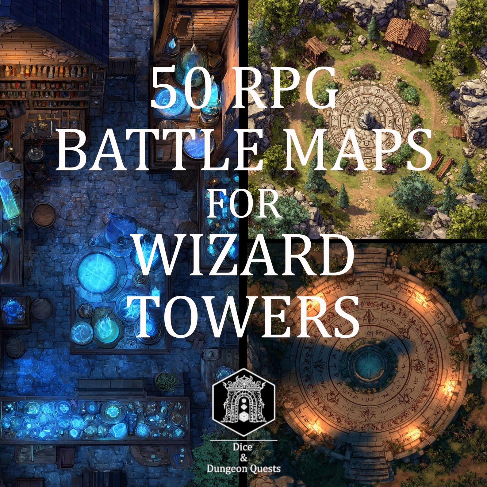 Battle Map Art - 50 Digital Maps for Wizard Towers, for VTT RPG ...