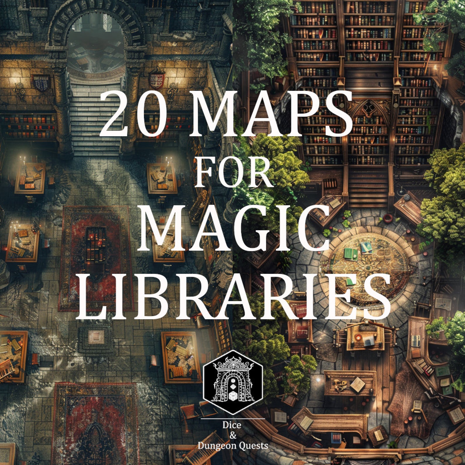 5E Battle Map Collection 16:9 for Magic Libraries, for D&D dungeons and ...