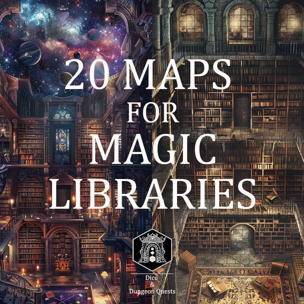 5E Battle Map Collection 16:9 for Magic Libraries, for D&D dungeons and ...