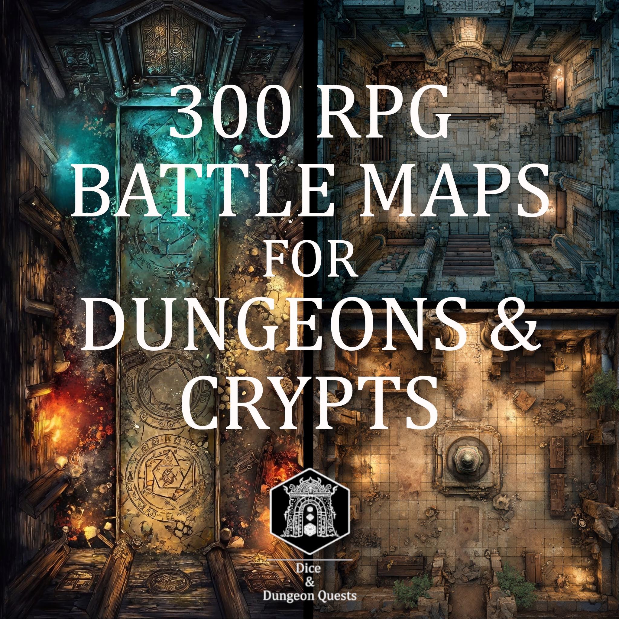 Battle Map Art - 300 Digital Maps for Dungeons and Crypts, for VTT RPG ...