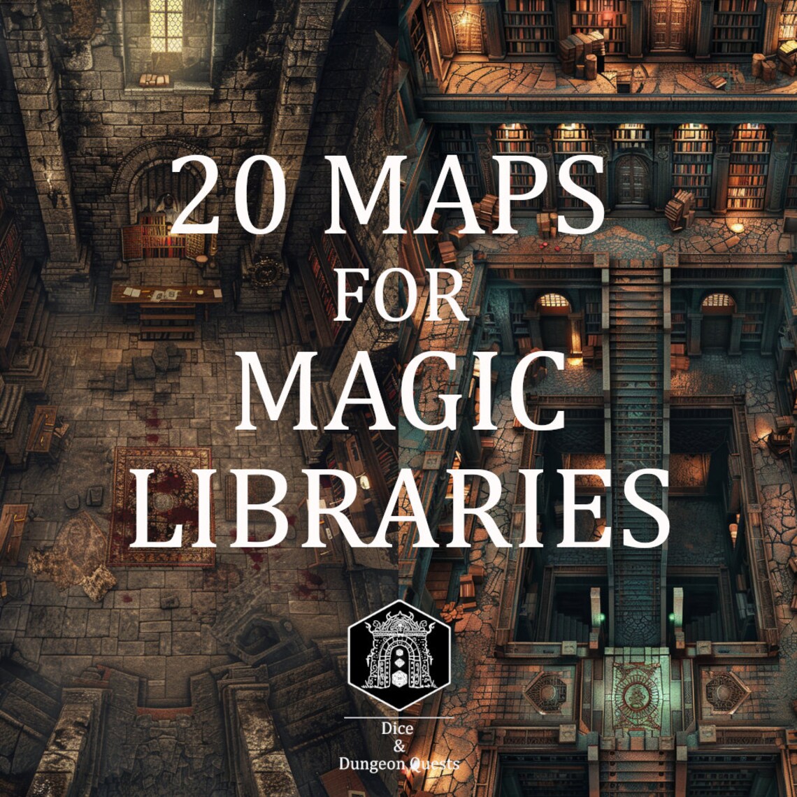 5E Battle Map Collection 16:9 for Magic Libraries, for D&D dungeons and ...