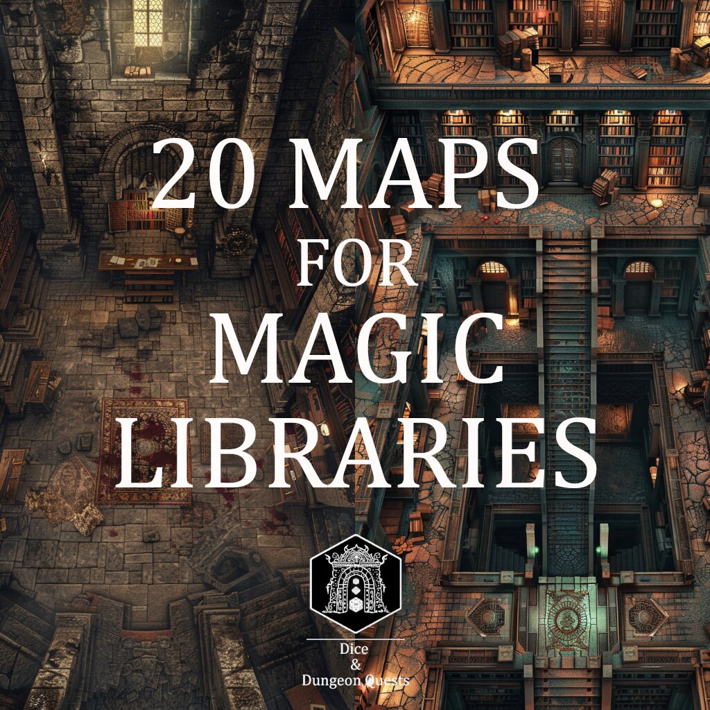 5E Battle Map Collection 16:9 for Magic Libraries, for D&D dungeons and ...