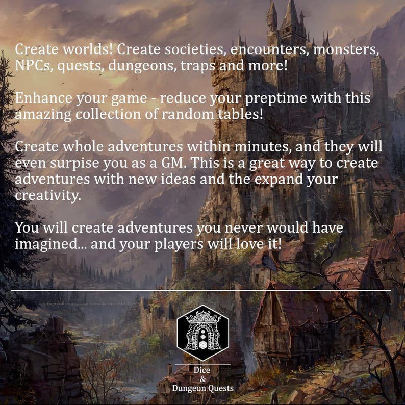 Collection RPG Random Table : création d'aventures pour les TTRPG ...
