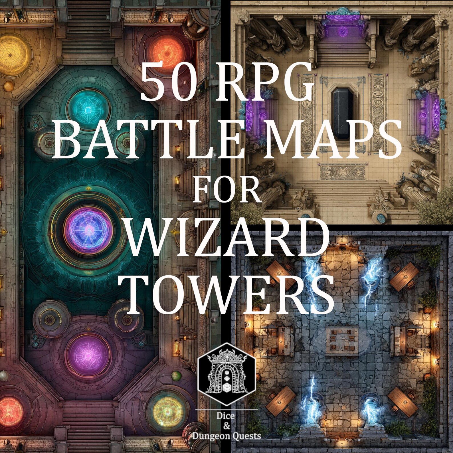 Battle Map Art - 50 Digital Maps for Wizard Towers, for VTT RPG ...