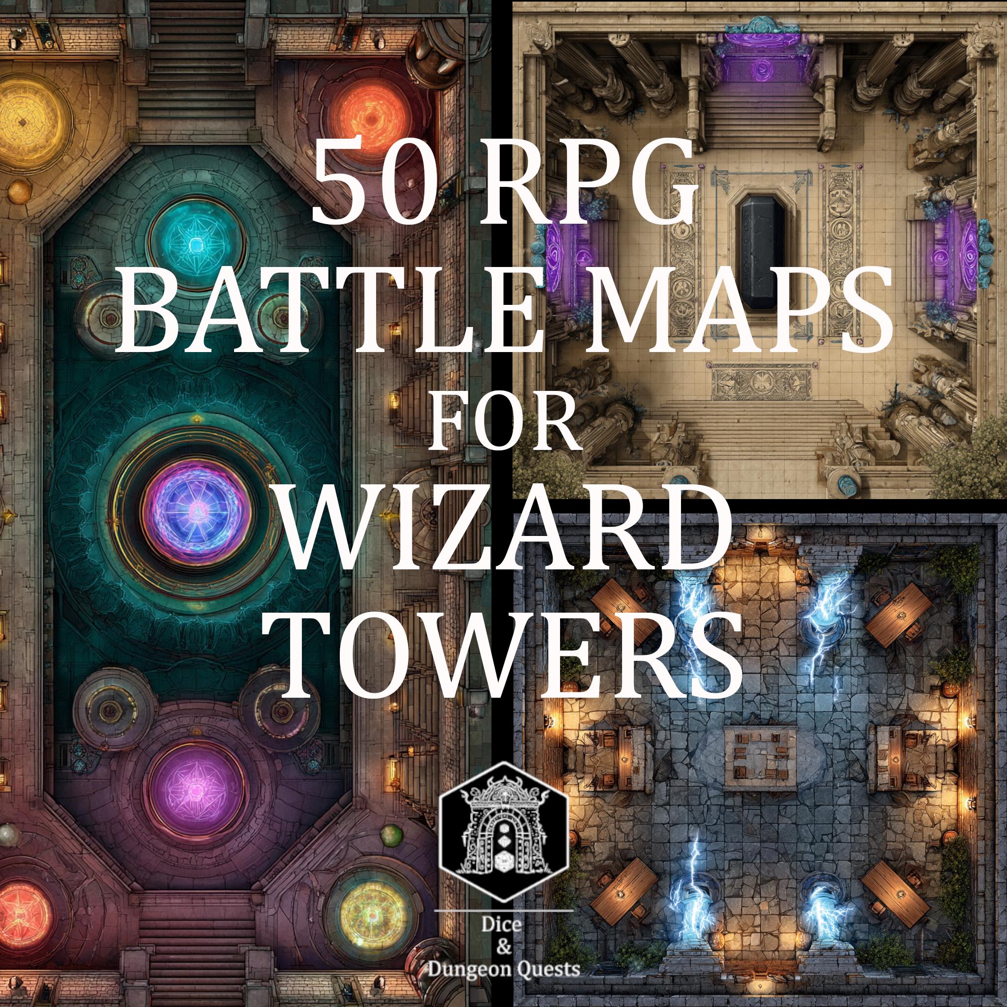 Battle Map Art - 50 Digital Maps for Wizard Towers, for VTT RPG ...