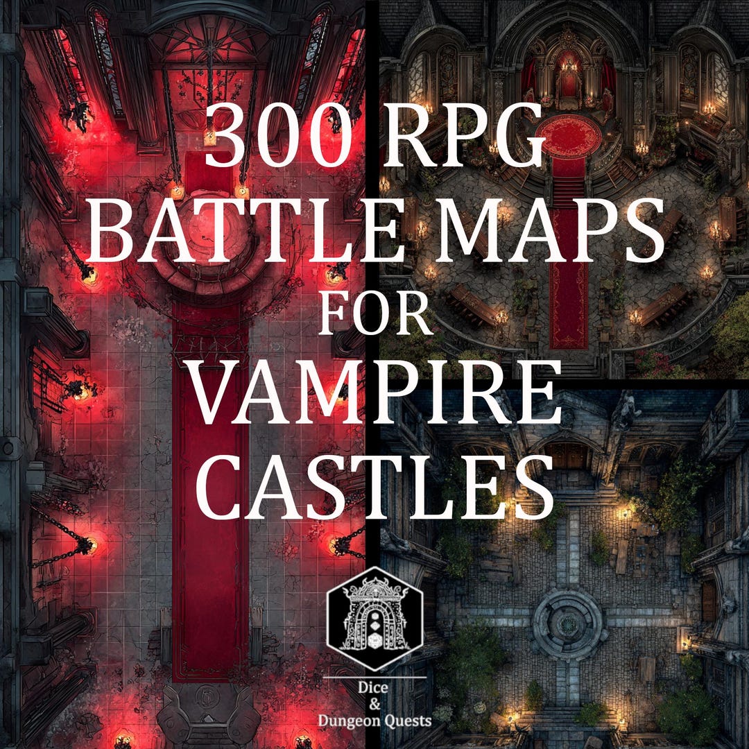 Battle Map Art - 300 Digital Maps for Vampire Castles, for VTT RPG ...