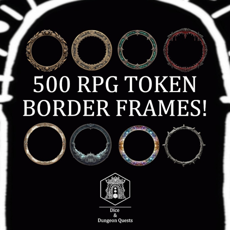 VTT RPG Token Border Frames: for Rpgs and VTT Rpg Tabletop - 500 Pngs ...