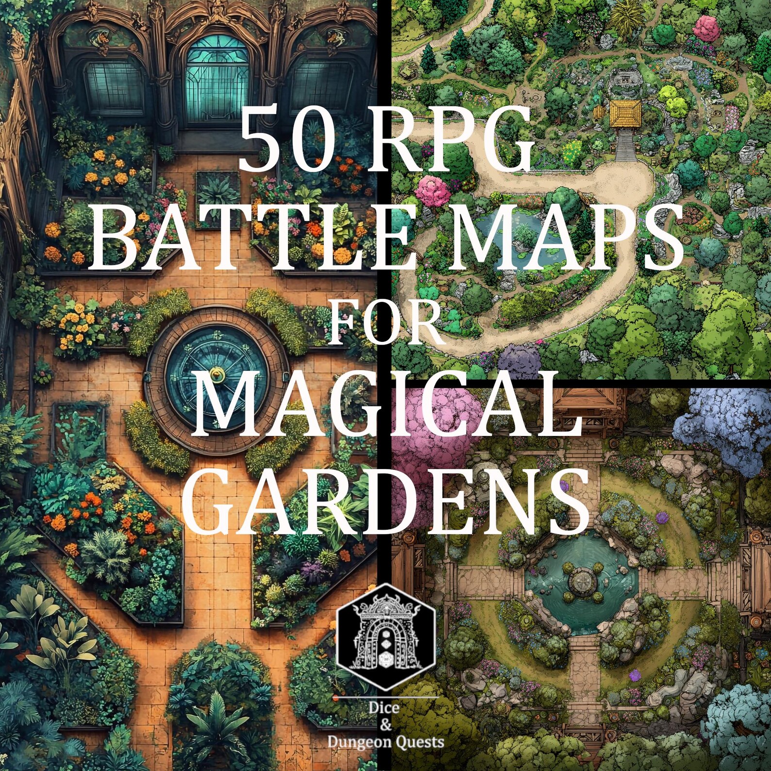 Battle Map Art - Digital Maps (16:9) for Magical Gardens, for VTT RPG ...