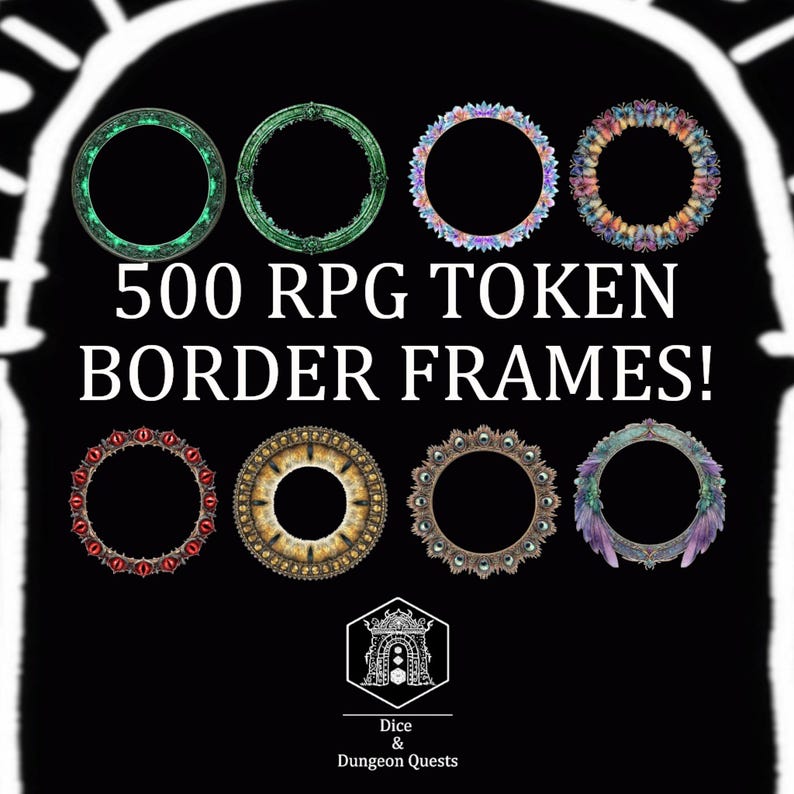 VTT RPG Token Border Frames: for Rpgs and VTT Rpg Tabletop - 500 Pngs ...