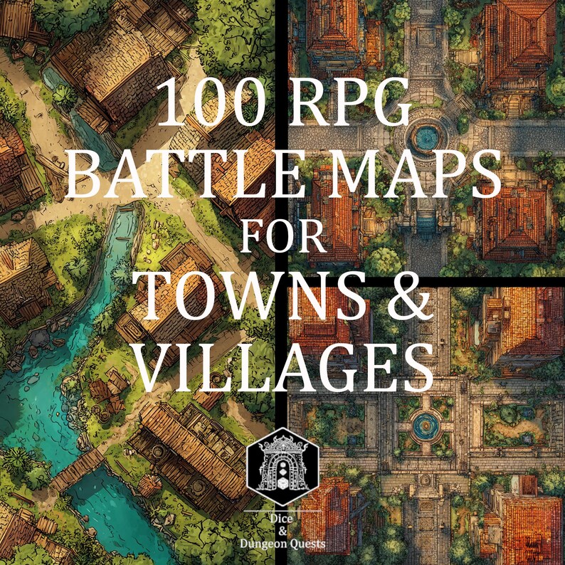 Battle Map Art - 100 Digital Maps for Villages and Towns, for VTT RPG ...