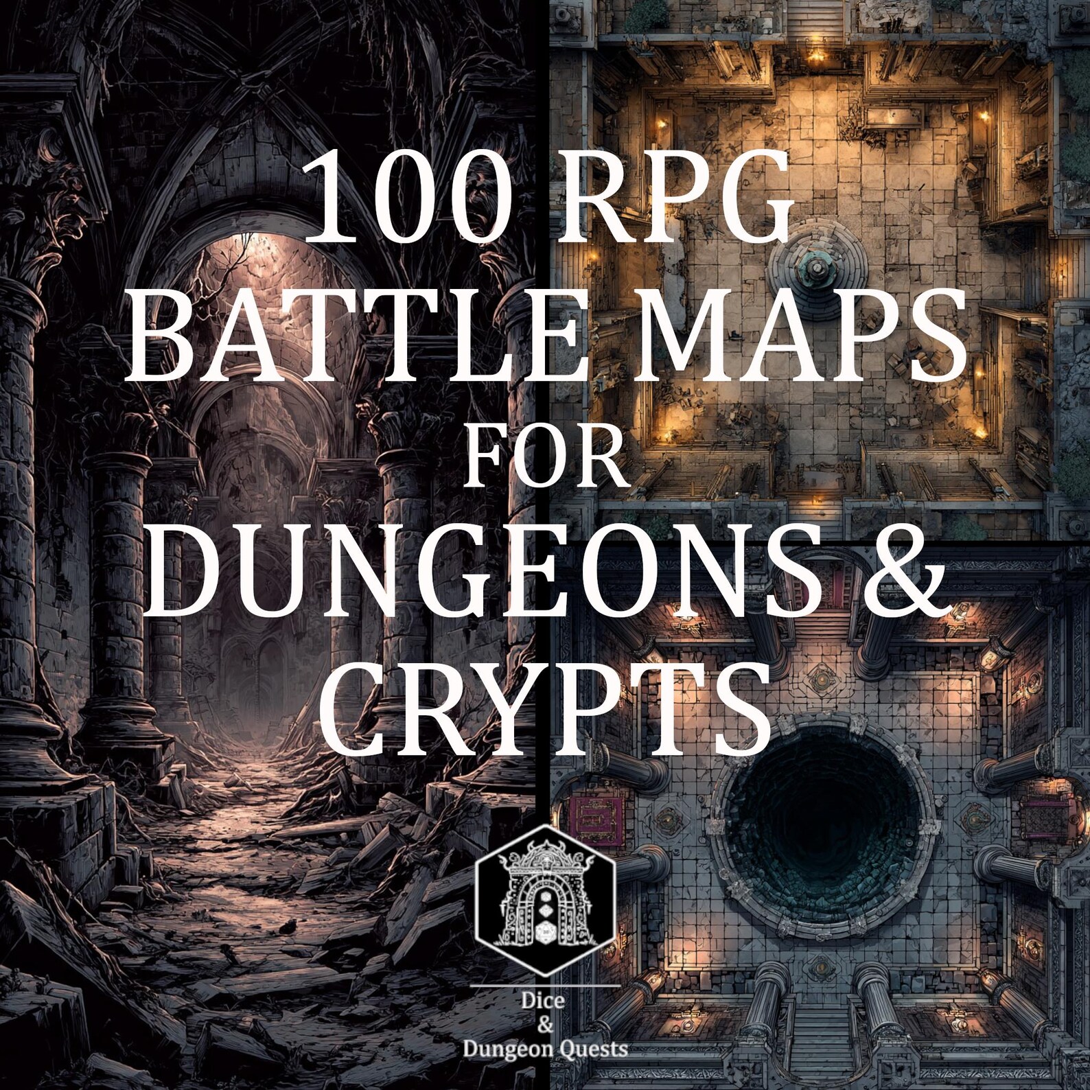 Battle Map Art - 100 Digital Maps for Dungeons and Crypts, for VTT RPG ...
