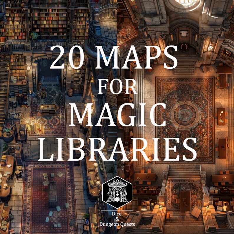 5E Battle Map Collection 16:9 for Magic Libraries, for D&D dungeons and ...