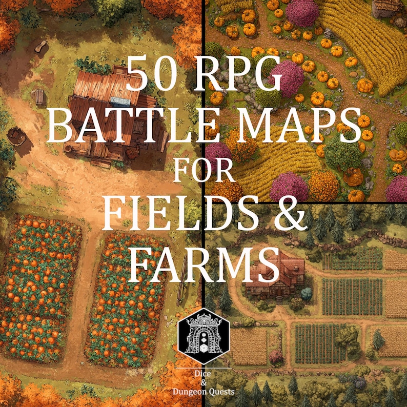 Battle Map Art - 50 Digital Maps for Fields and Farms, for VTT RPG ...