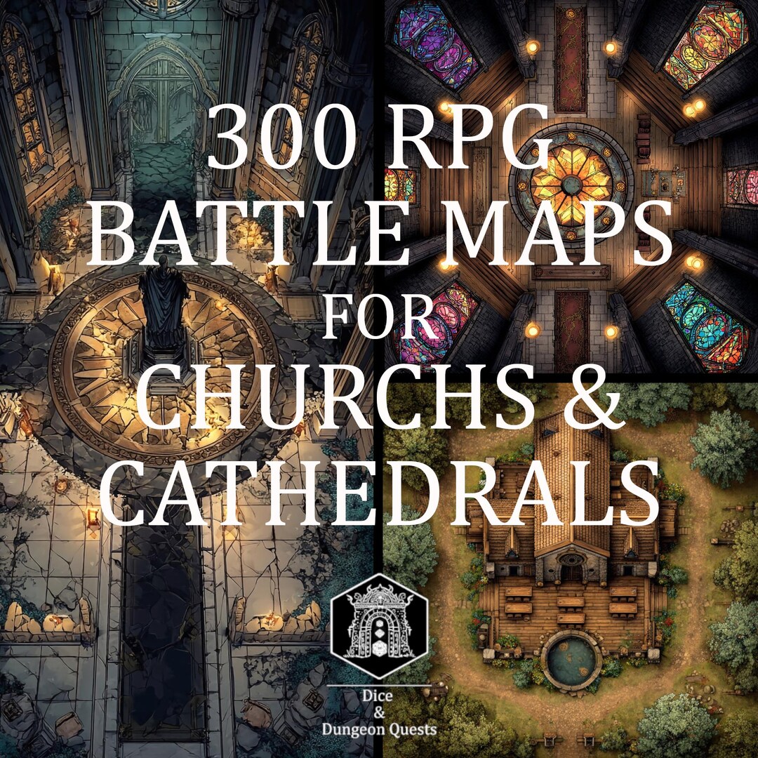 Battle Map Art - 300 Digital Maps for Churchs and Cathedrals, for VTT ...