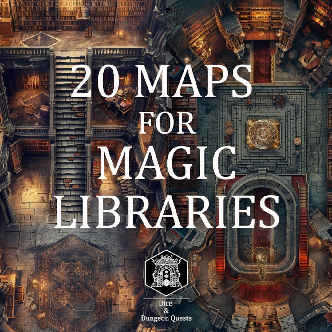 5E Battle Map Collection 16:9 for Magic Libraries, for D&D dungeons and ...