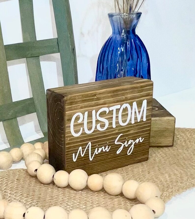 Custom Mini Wood Block Sign - Etsy
