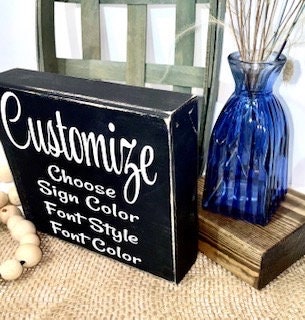 Custom 6x 6 Wood Block Sign - Etsy