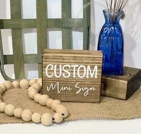 Custom Mini Wood Block Sign - Etsy