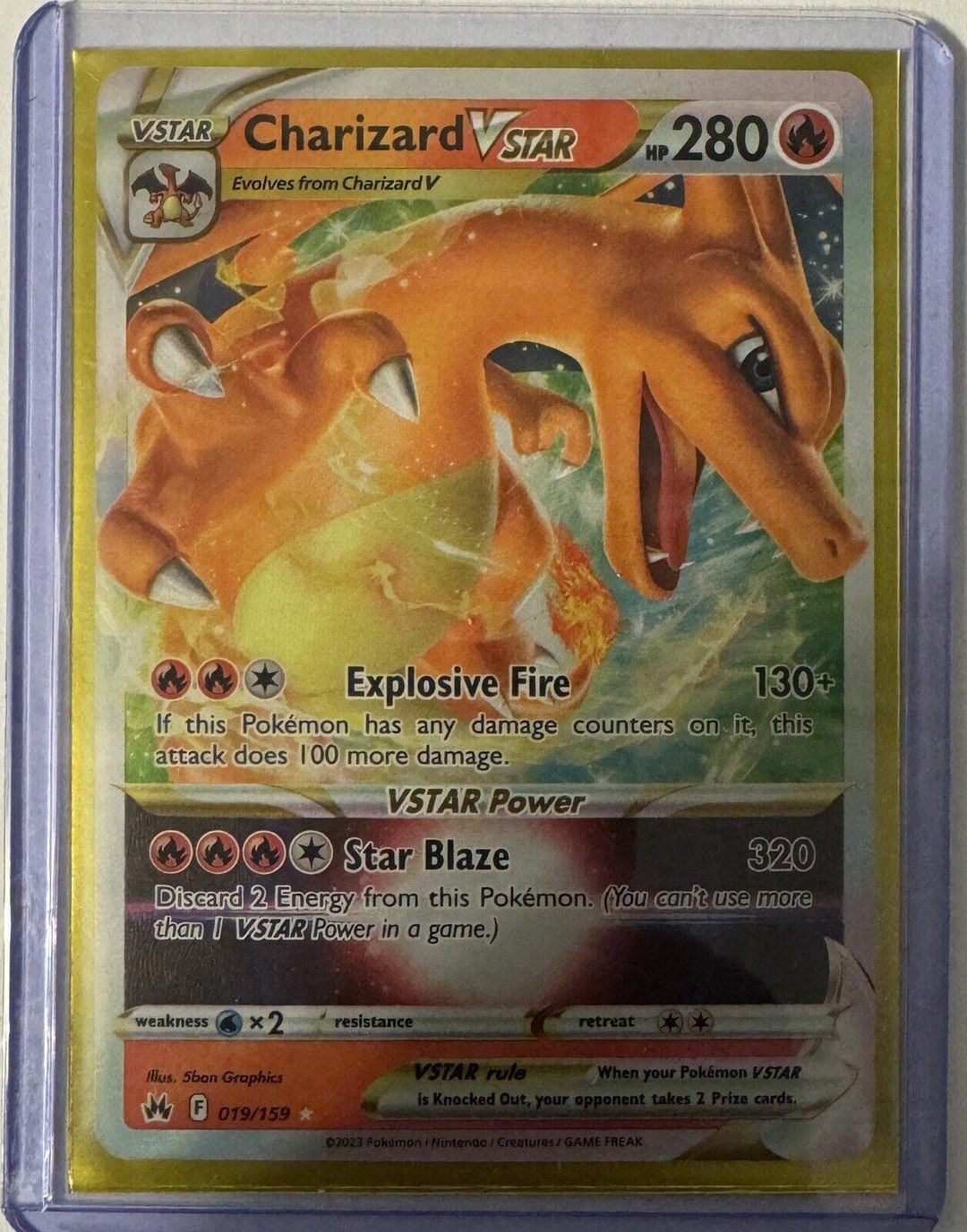 Charizard V Star 19/159 Crown Zenith Holo Rare Pokemon TCG Near Mint - Etsy