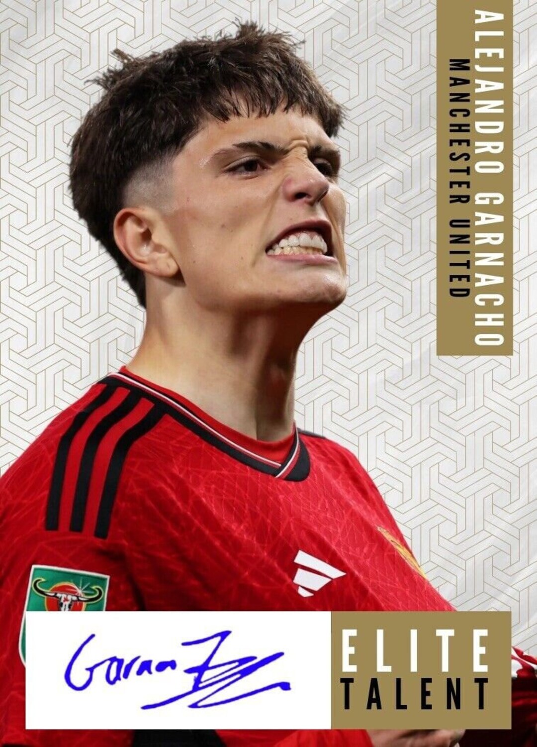 Alejandro Garnacho Custom Trading Card Manchester United Elite Talent ...