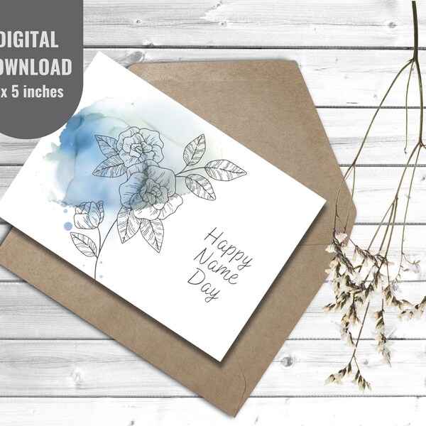 Watercolor Name Card - Etsy