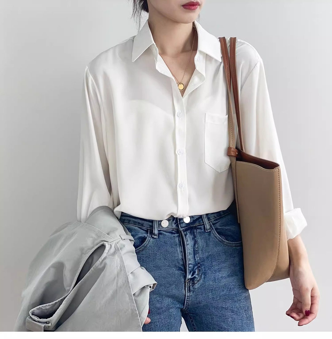 White Irregular Short Front Long Back Shirt - Etsy