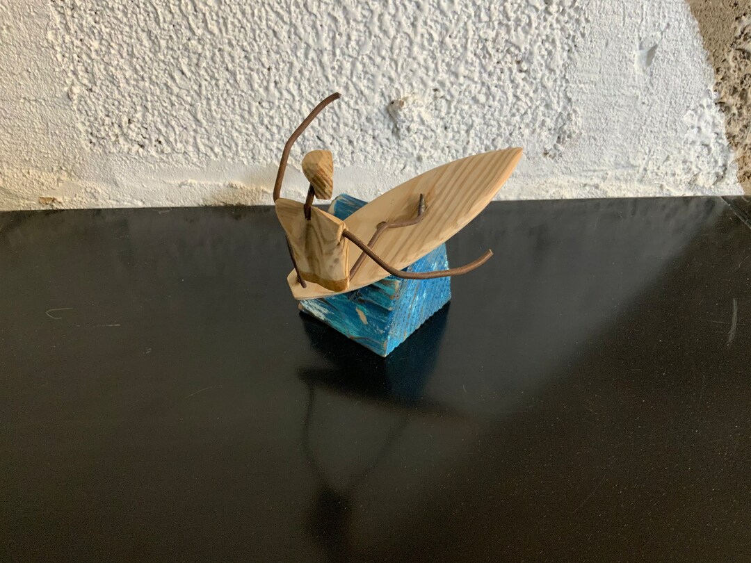 Surfing Action Figure: Handcrafted Wood and Metal Sculpture - Etsy