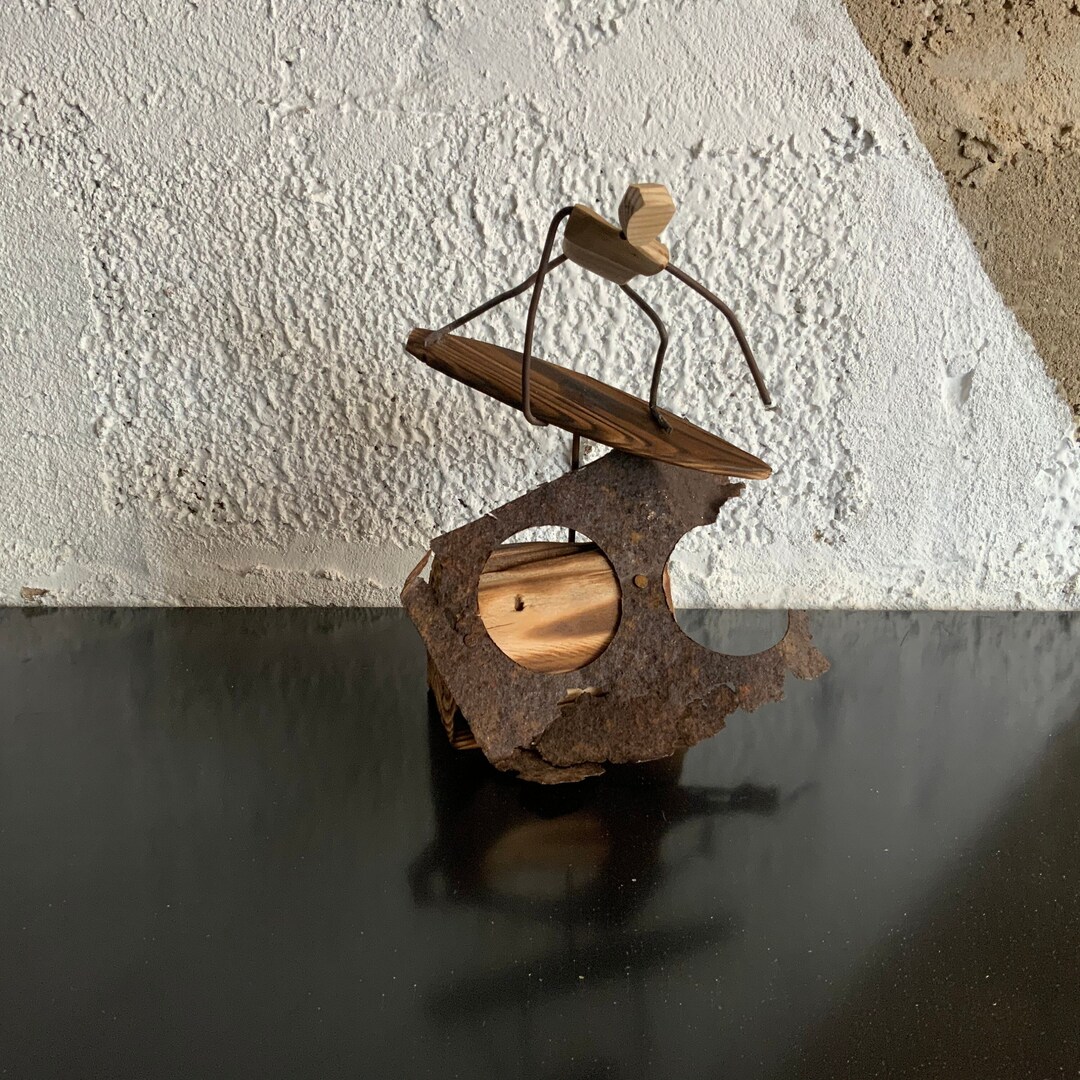 Air Surf , Handcrafted Wooden and Metal Surfing Statue: - Etsy